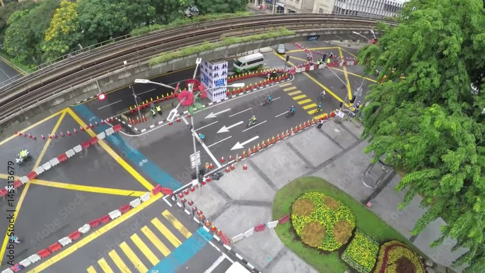 Top View - Road and LRT Tracks - City Landscapes - Left To Right ...