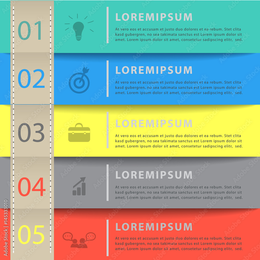 Modern design number 5 step template can used for banner,infographic ...