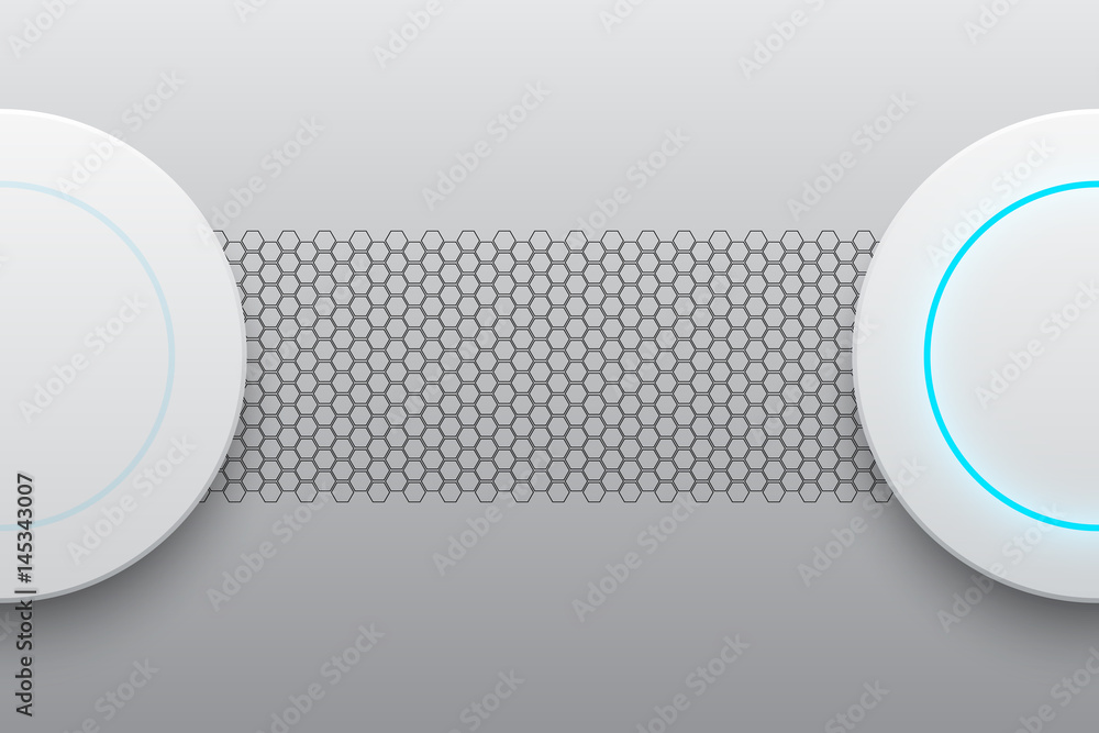 Abstract modern white circle button technology vector illustration ...