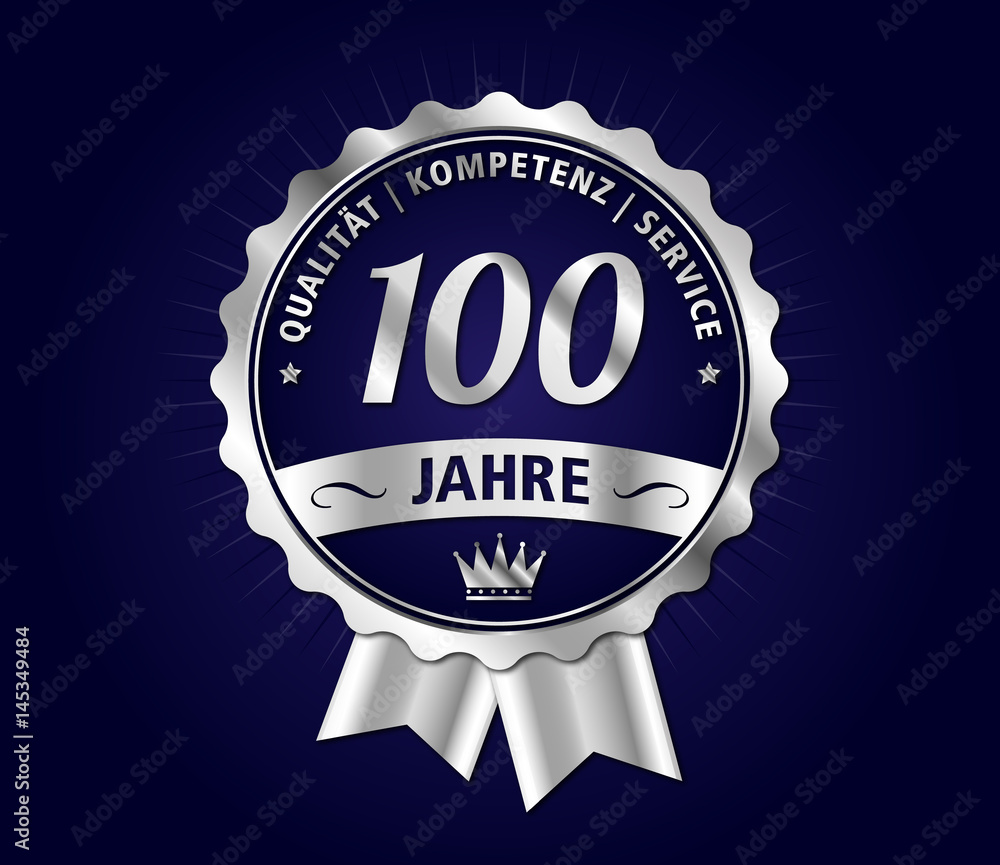 100 Jahre service silber Stock-Vektorgrafik | Adobe Stock