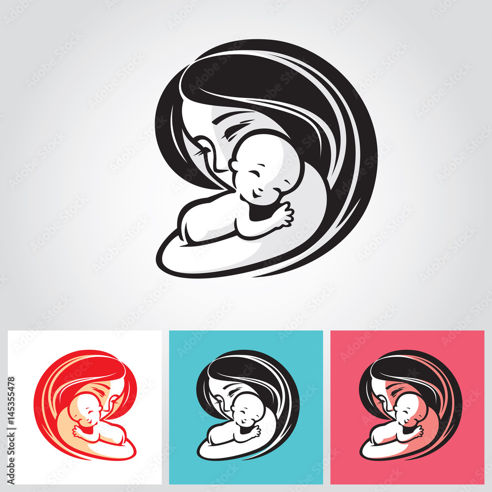 Mother and baby - beautiful vector illustration, graphic image ...