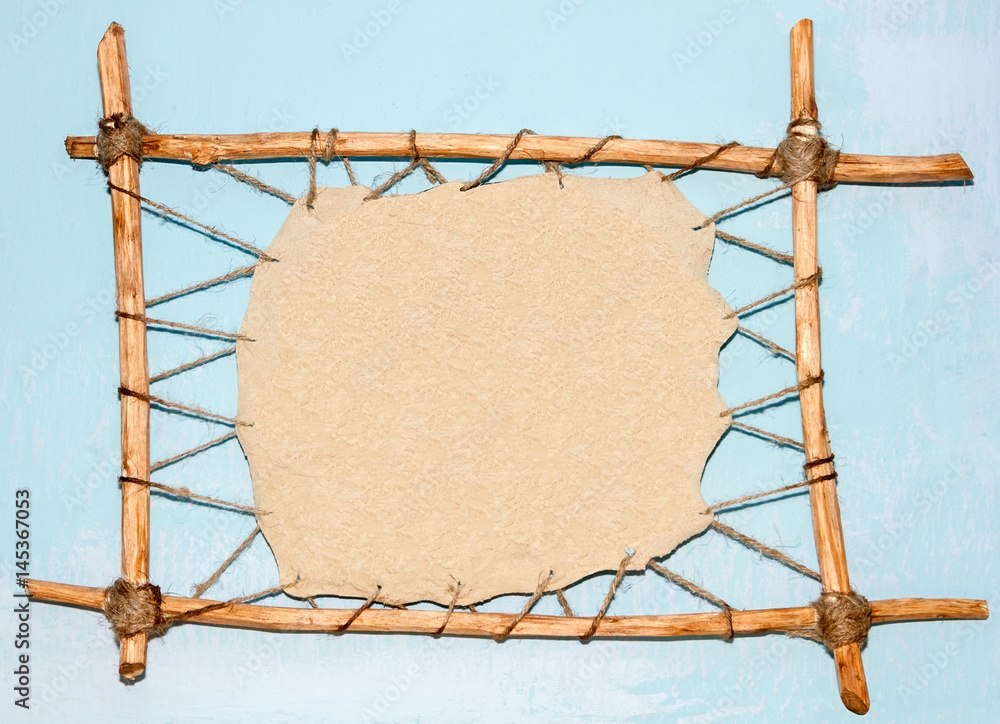 Grunge background with a wooden frame. Ancient billboard from animal ...