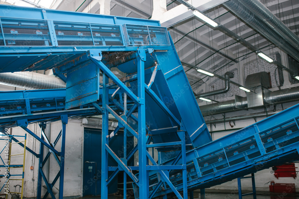 Waste processing plant. Technological process. Recycling and storage of ...