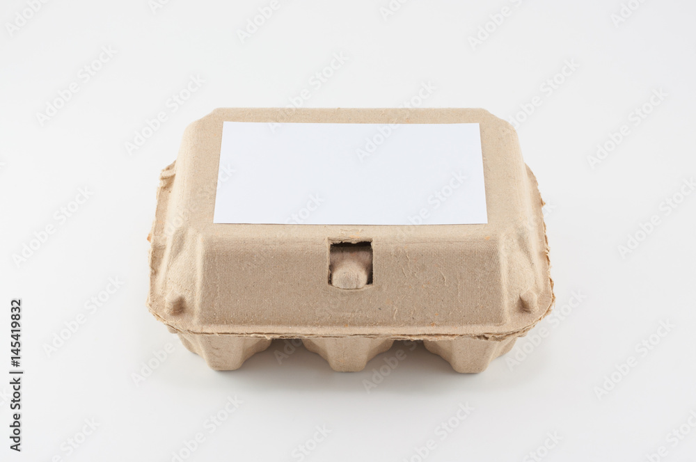 Paper egg box - egg carton on white background Stock Photo | Adobe Stock