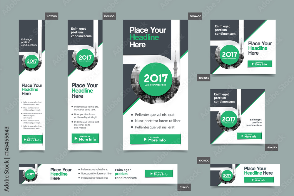 Green Color Scheme with City Background Corporate Web Banner Template ...