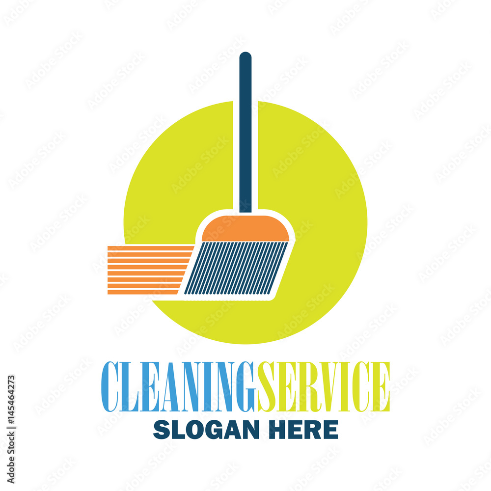 cleaning service icon with text space for your slogan / tagline, vector ...