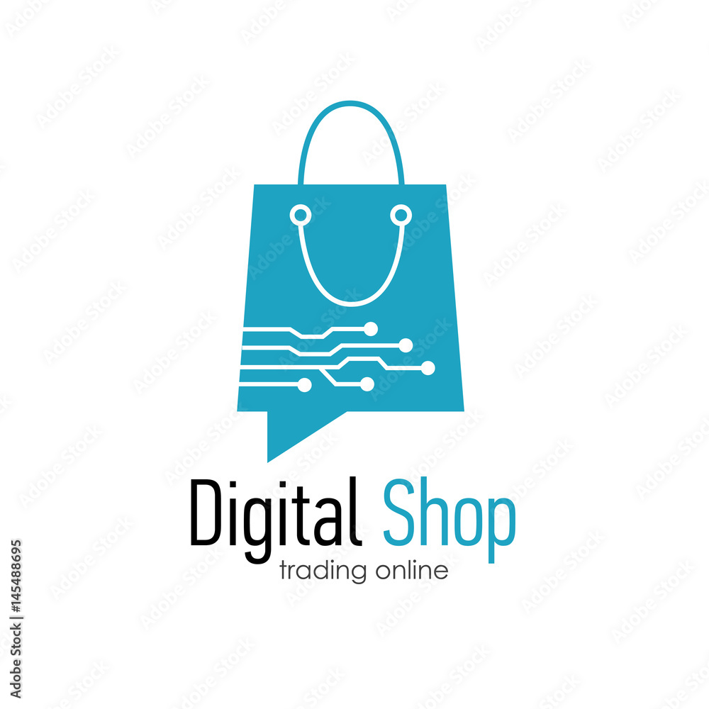 Digital shop logo design template Stock Vector | Adobe Stock