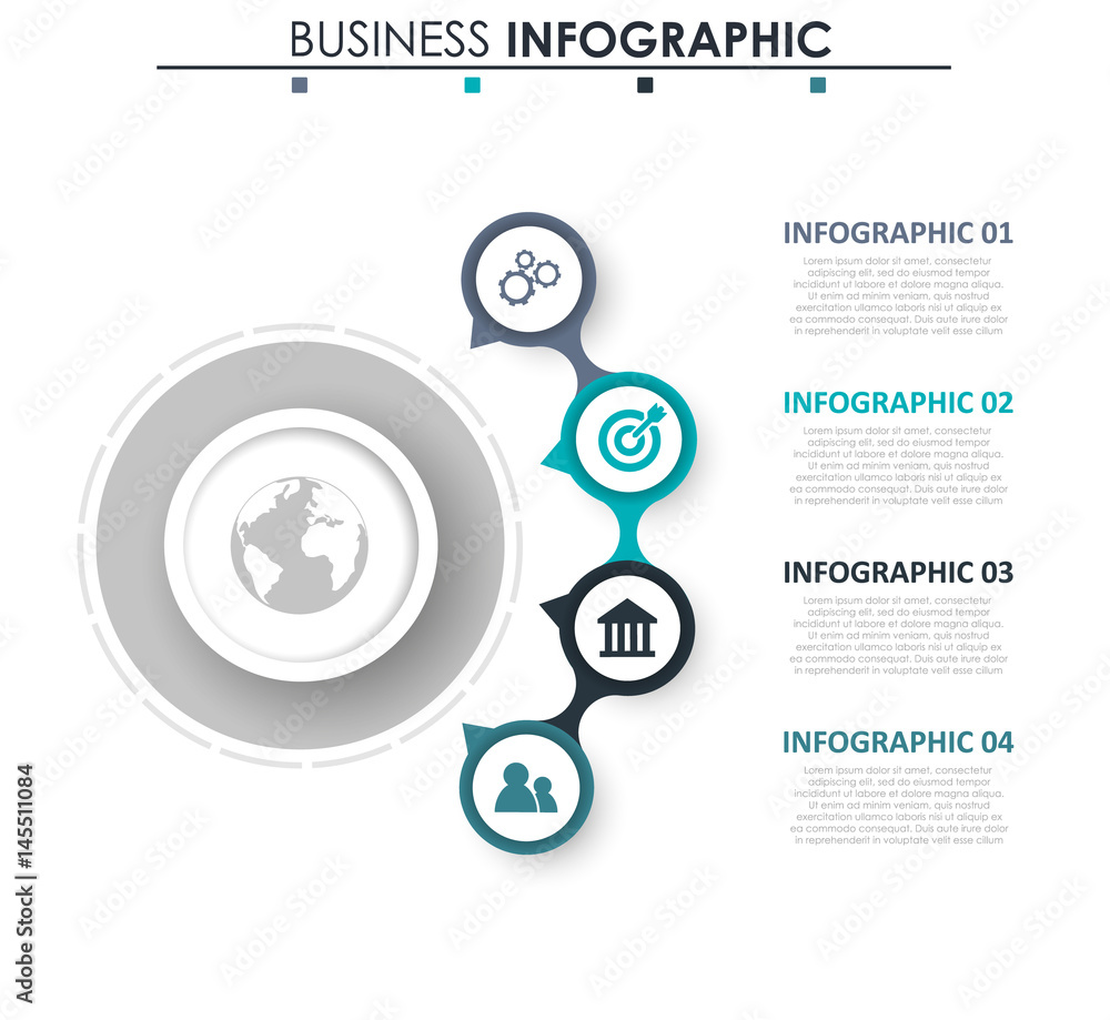 Business data visualization. Process chart. Abstract elements of graph ...