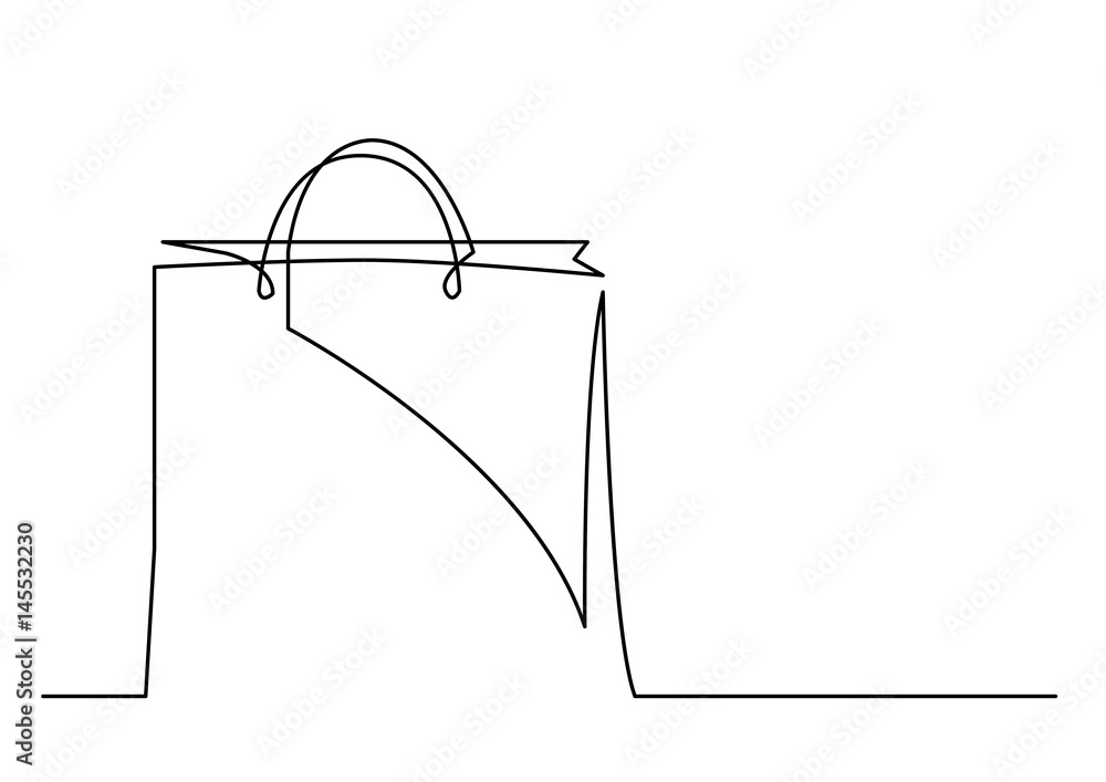 Continuous Line Drawing Of Shopping Bag Stock Vector Adobe Stock
