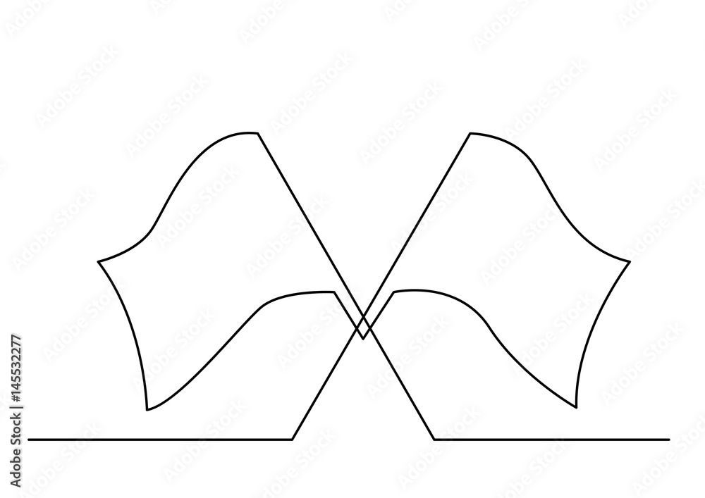 continuous line drawing of two flags Stock Vector | Adobe Stock