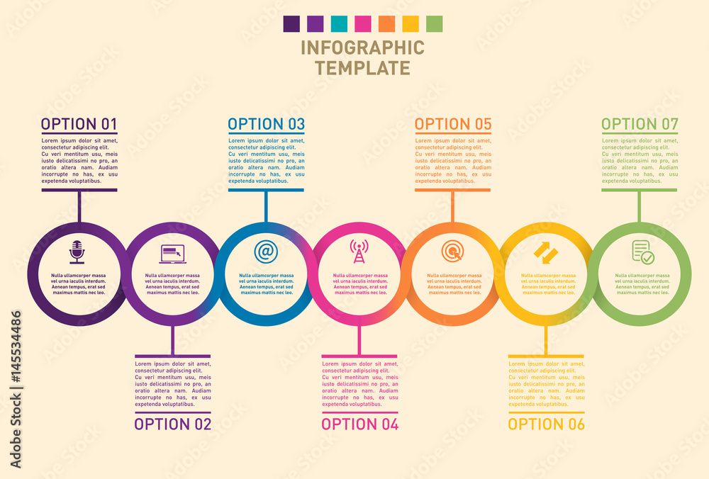 Business timeline progress chart presentation template with 7 stages ...
