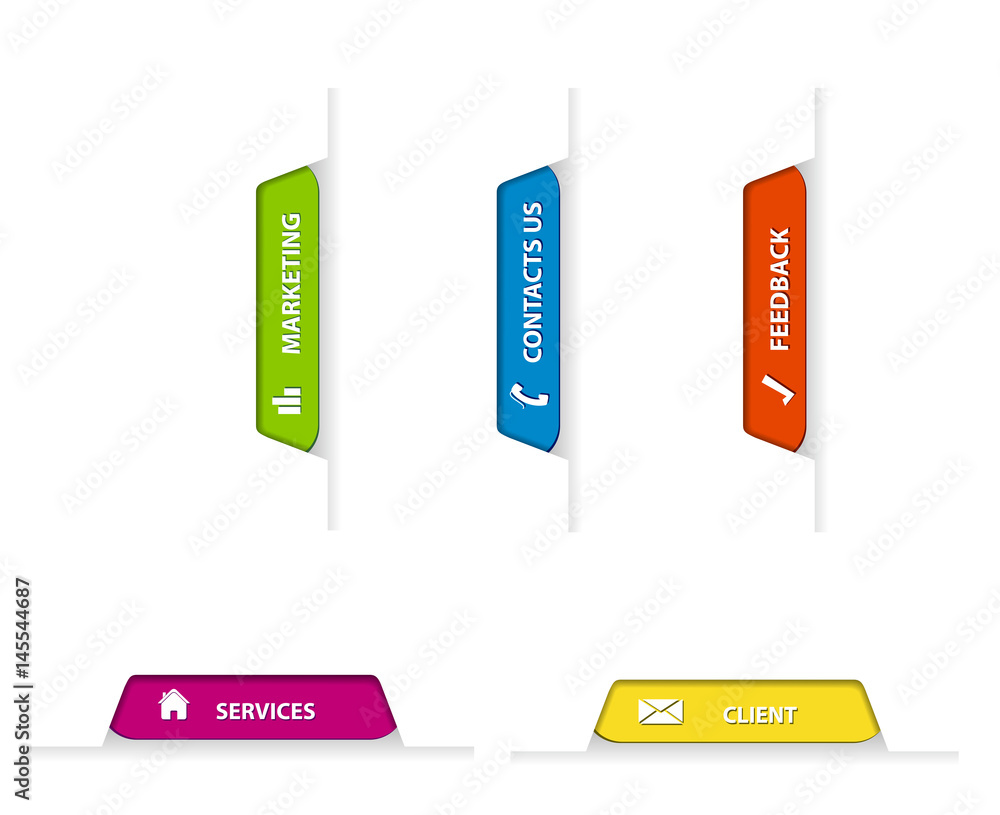 Bussines color tabs, for your text, easy editable Stock Vector | Adobe ...