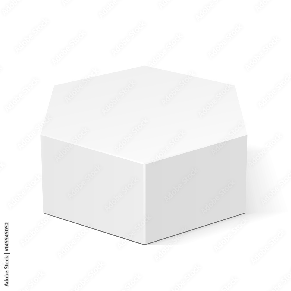 White Cardboard Hexagon Box Packaging For Food, Gift Or Other Products ...
