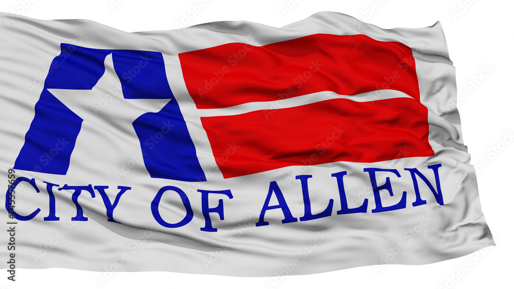 Isolated Allen City Flag, City of Texas State, Waving on White ...