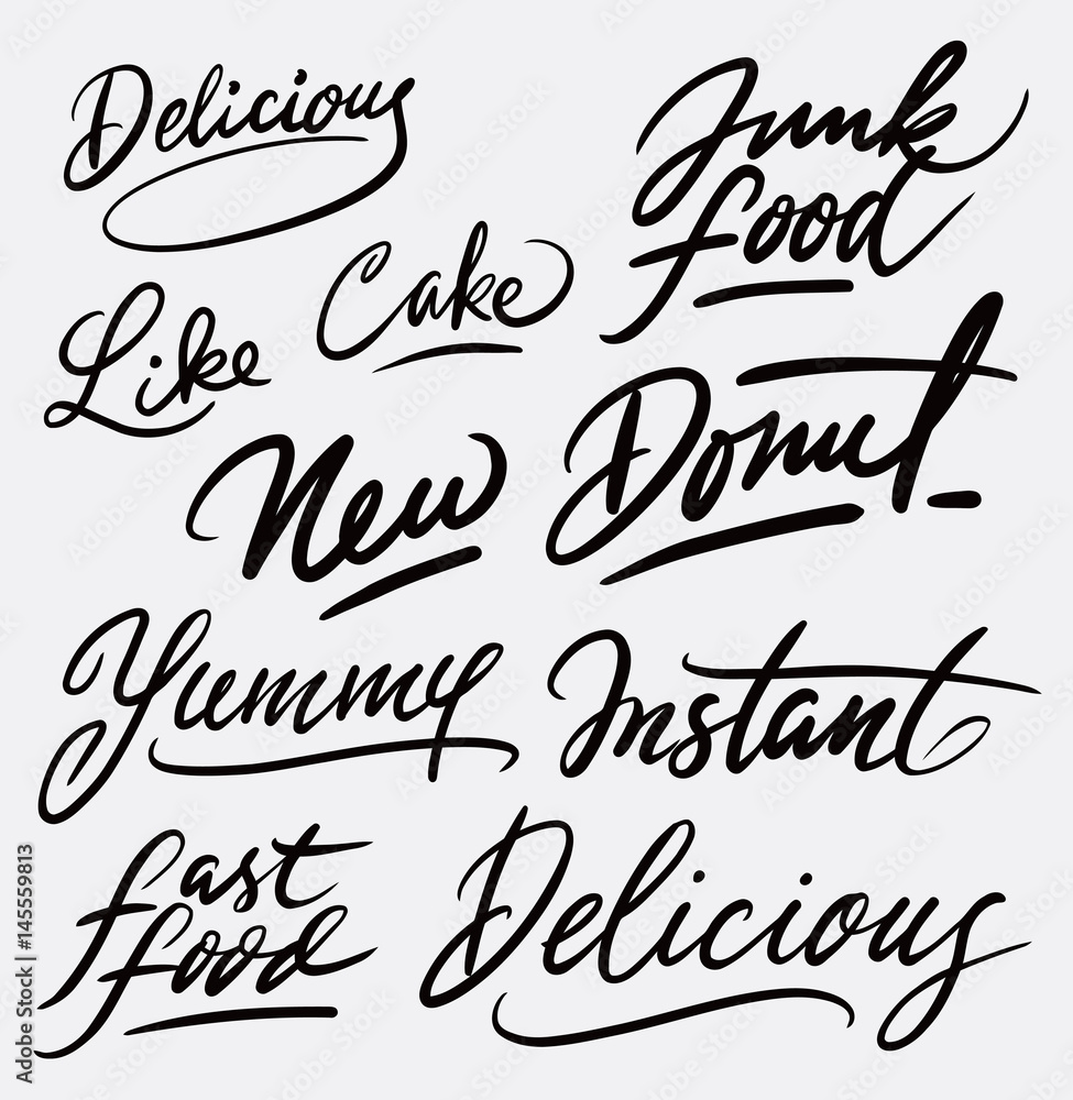 Delicious fast food hand written typography. Good use for logotype ...
