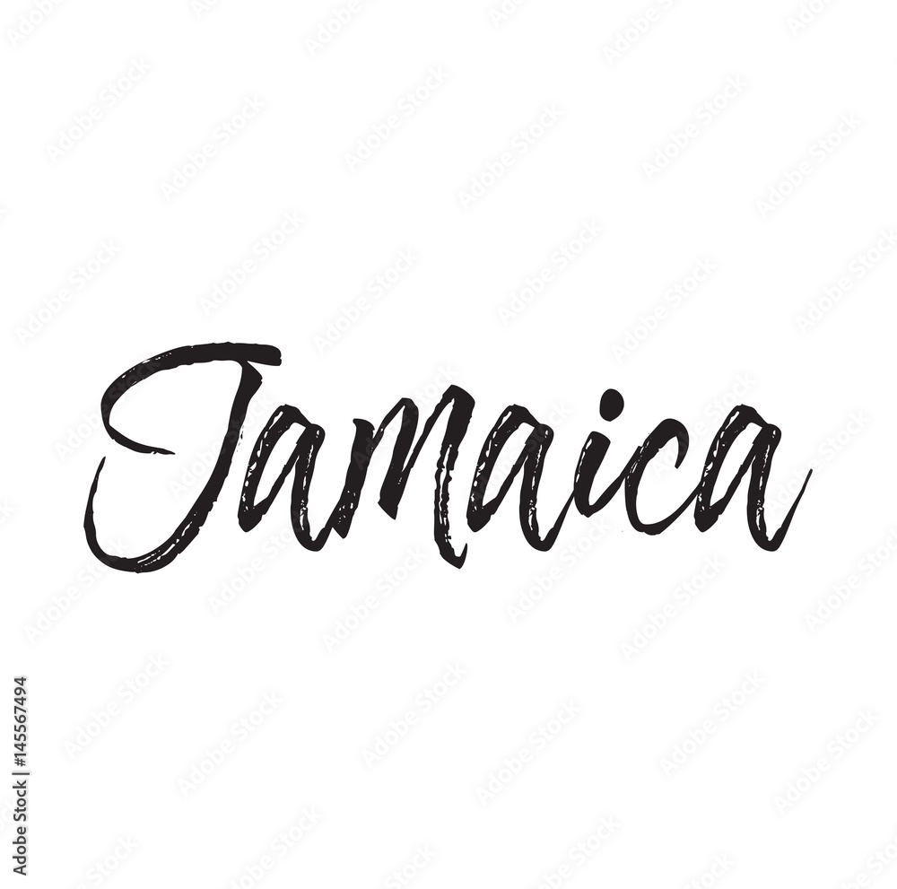 jamaica, text design. Vector calligraphy. Typography poster. Stock ...