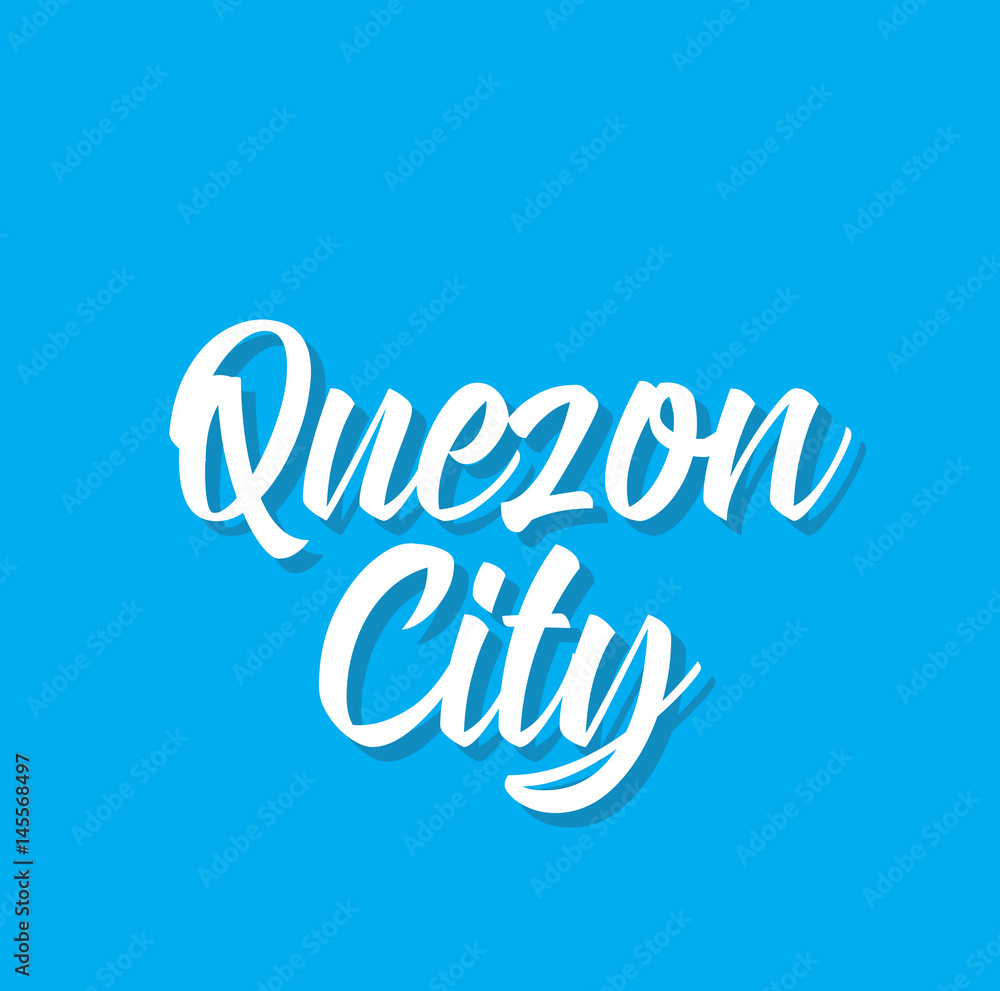 quezon city, text design. Vector calligraphy. Typography poster.text ...