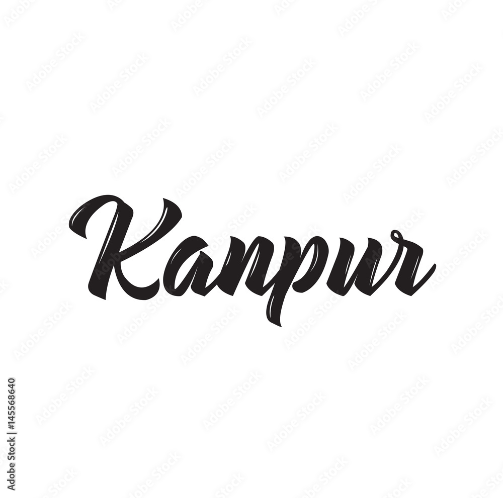 Kanpur Text Design Vector Calligraphy Typography Poster Text Design