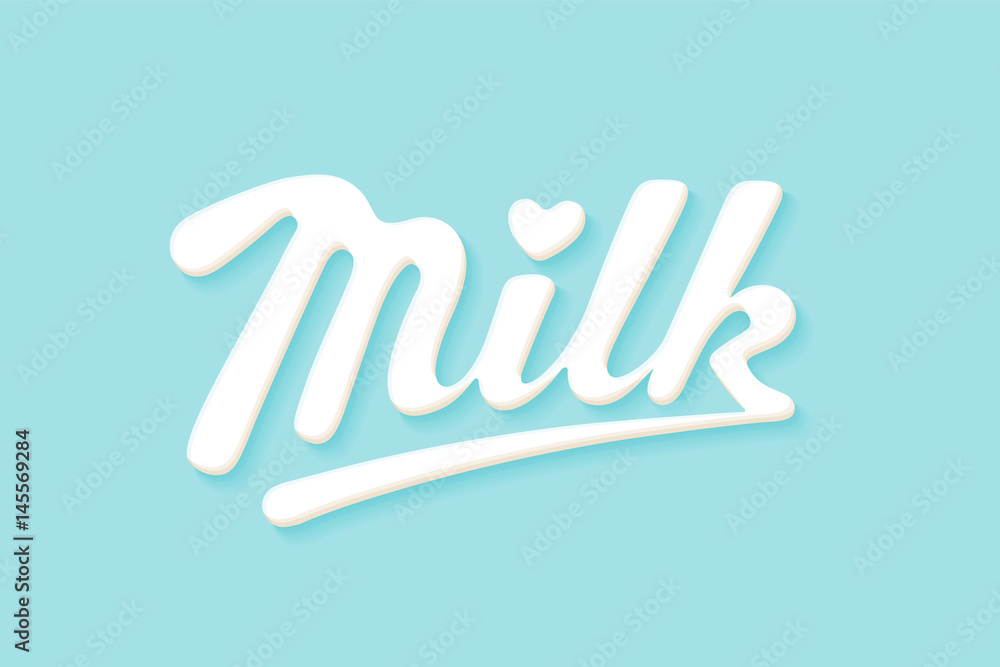 Lettering Milk, hand written design for label, brand, badge. Design ...