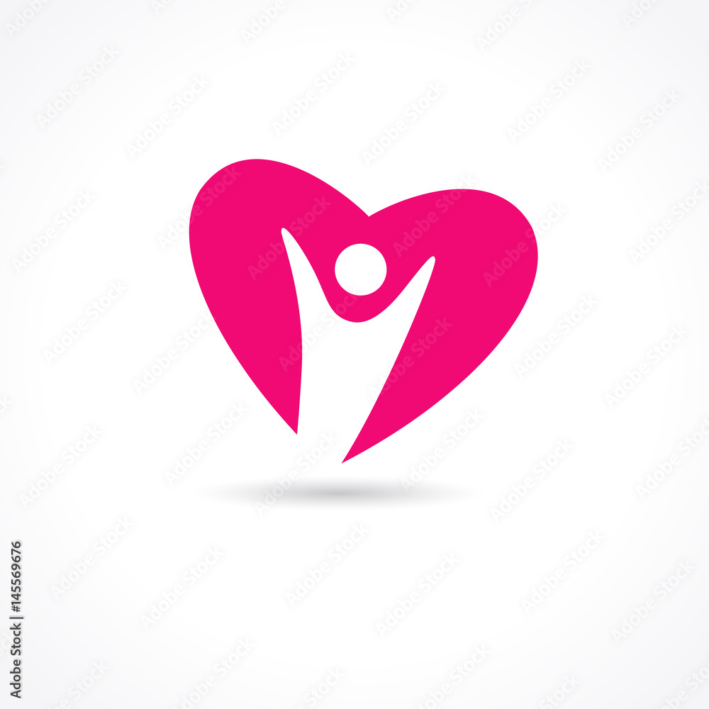 Heart Care logo. Healthcare & medical symbol with vector heart shape ...