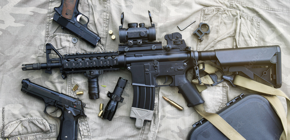 Weapons and military equipment for army, Assault rifle gun (M4A1) Stock ...