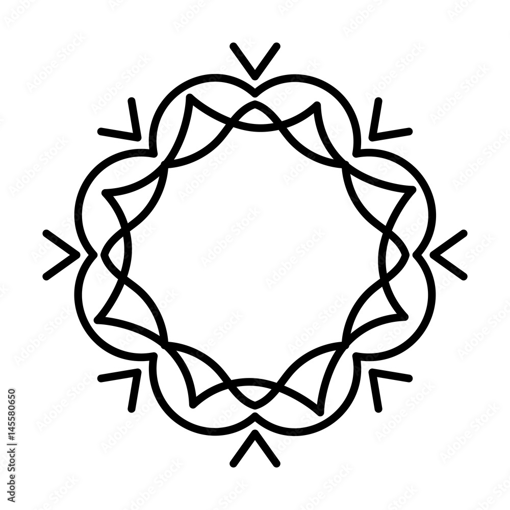 Elegant contour frame for design. A template for embroidering monograms ...