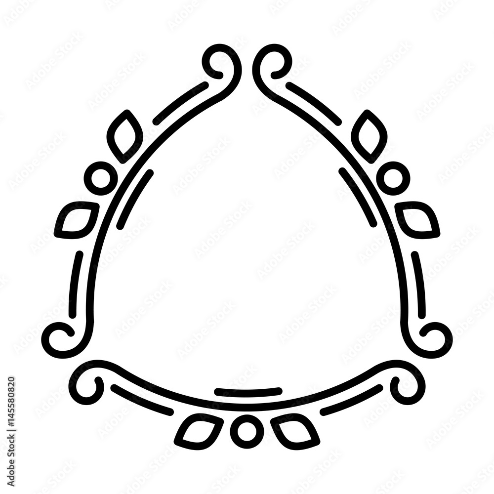 Elegant contour frame for design. A template for embroidering monograms ...