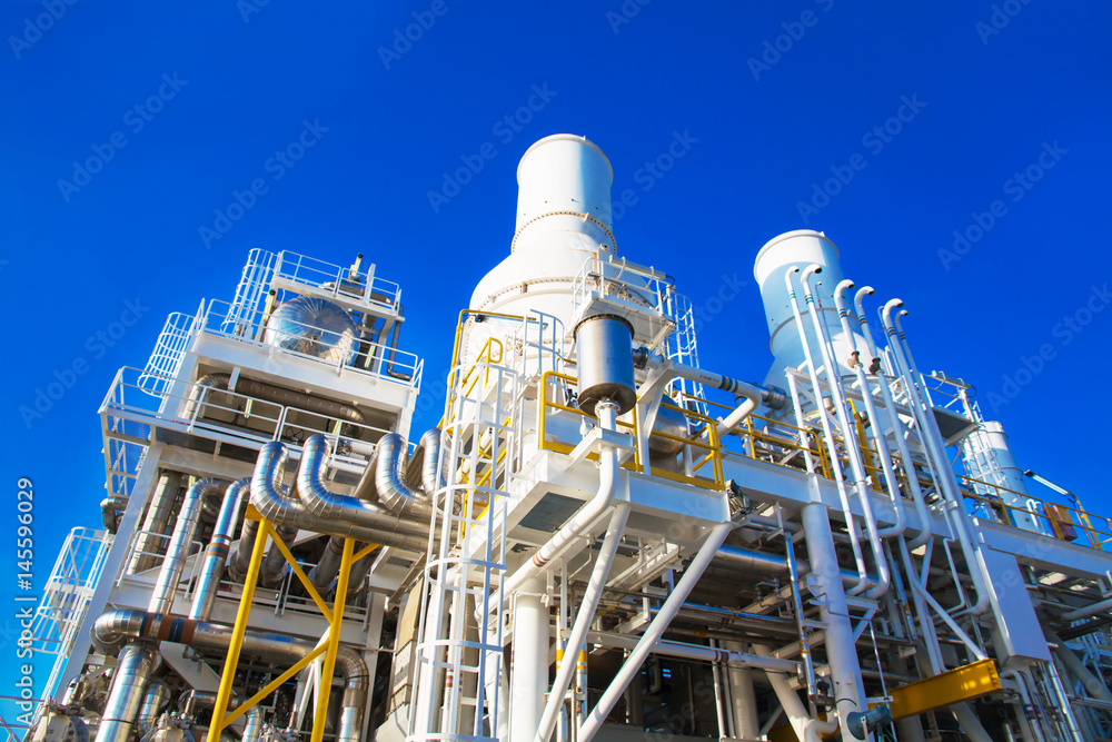 Exhaust of gas turbine engine at offshore oil and gas platform Cooling ...