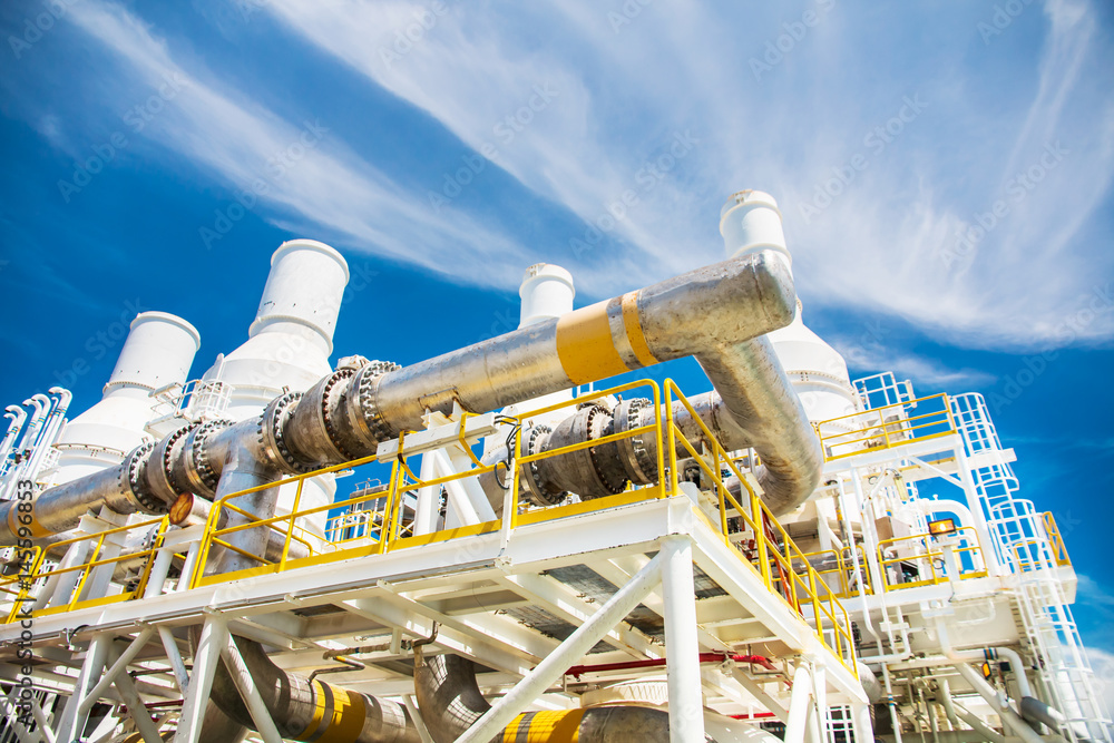 Exhaust of gas turbine engine at offshore oil and gas platform Cooling ...