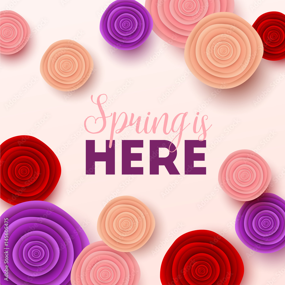 Spring background with flowers. Vector illustration. Stock Vector ...