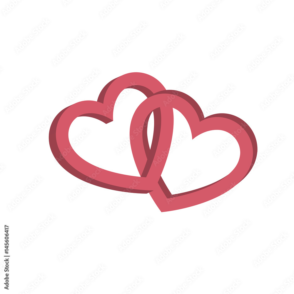 Two hearts vector illustration Stock Vector | Adobe Stock