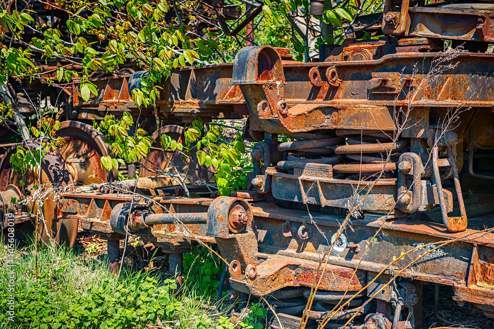 Train bogies forgotten into nature. Stock Photo | Adobe Stock