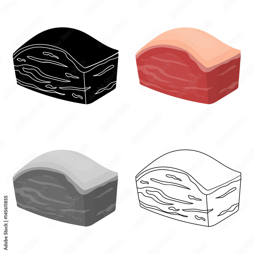 Pork belly icon in cartoon style isolated on white background. Meats ...