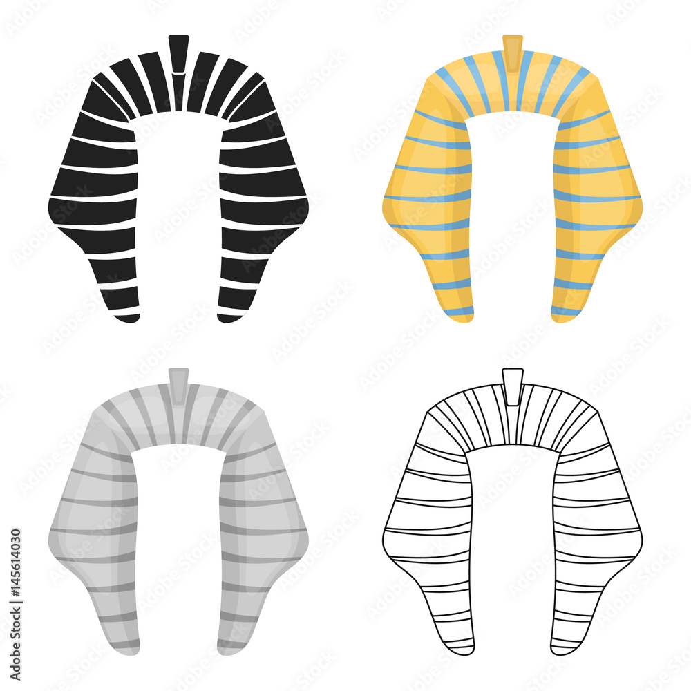 Nemes icon in cartoon style isolated on white background. Hats symbol ...