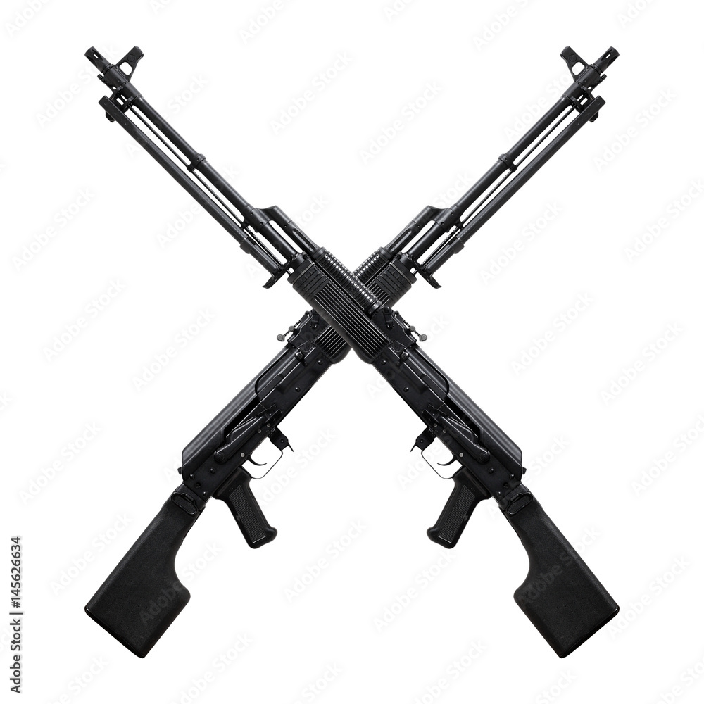 Weapon - Two crossed assault rifle Stock Photo | Adobe Stock