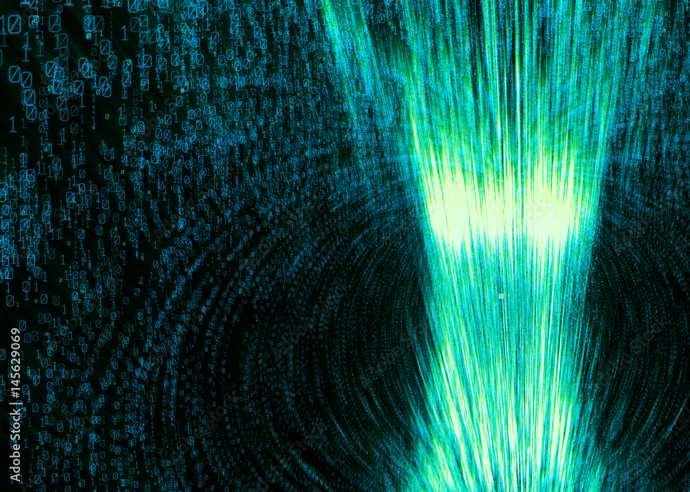 Binary Code Backgroundblue Bytes Of Binary Code Flying Through A Vortex Background Code Depth