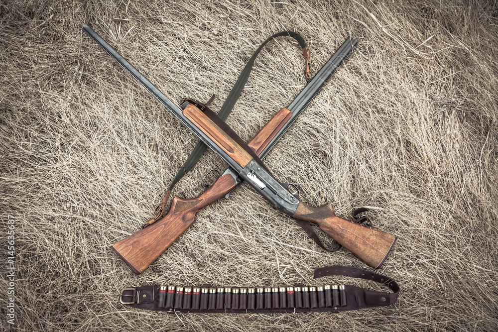 Crossed Hunting Rifles