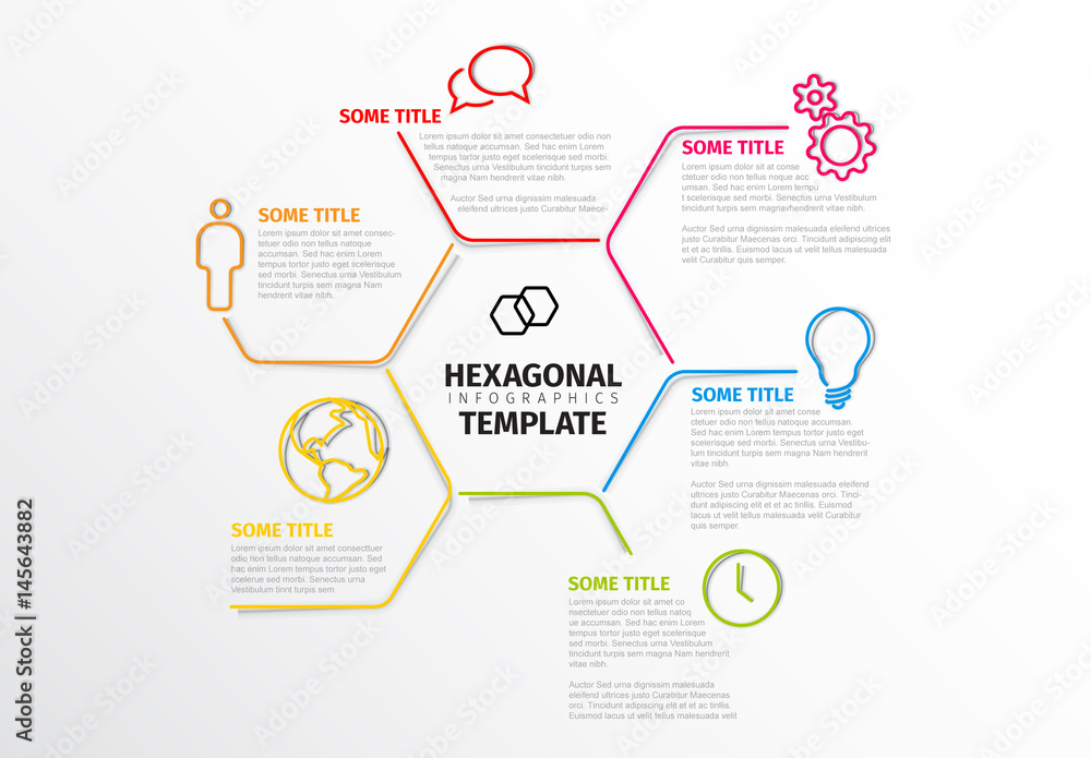 Clean Infographic with Line Art Element 2 Stock Template | Adobe Stock