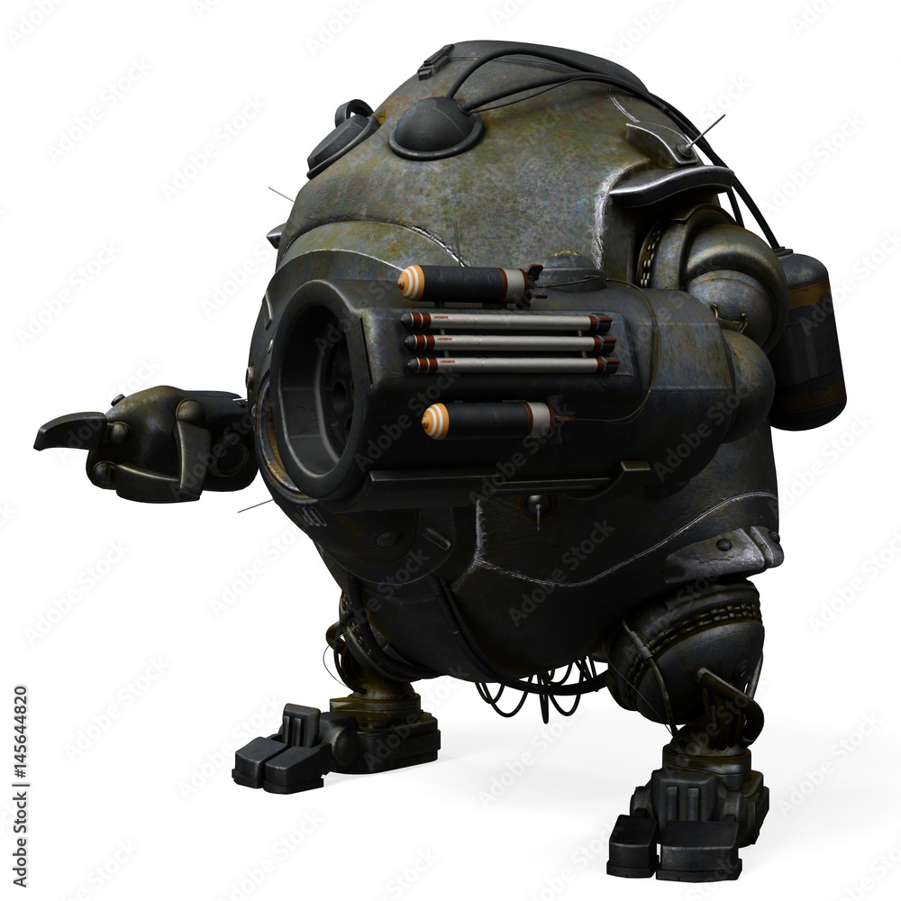 old mech frontal side Stock Illustration | Adobe Stock