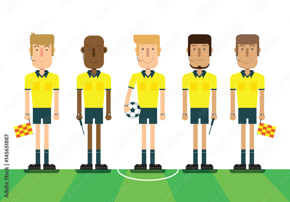 Soccer referees on white background. Stock Vector | Adobe Stock