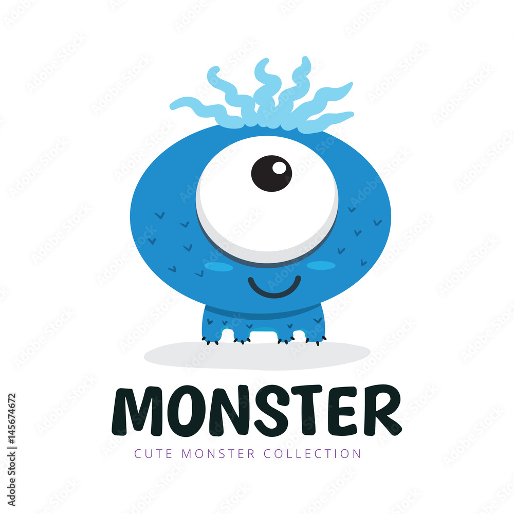kids monster logo Stock Vector | Adobe Stock