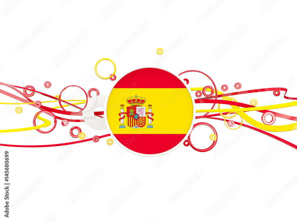 Flag of spain, circles pattern with lines Stock Illustration | Adobe Stock