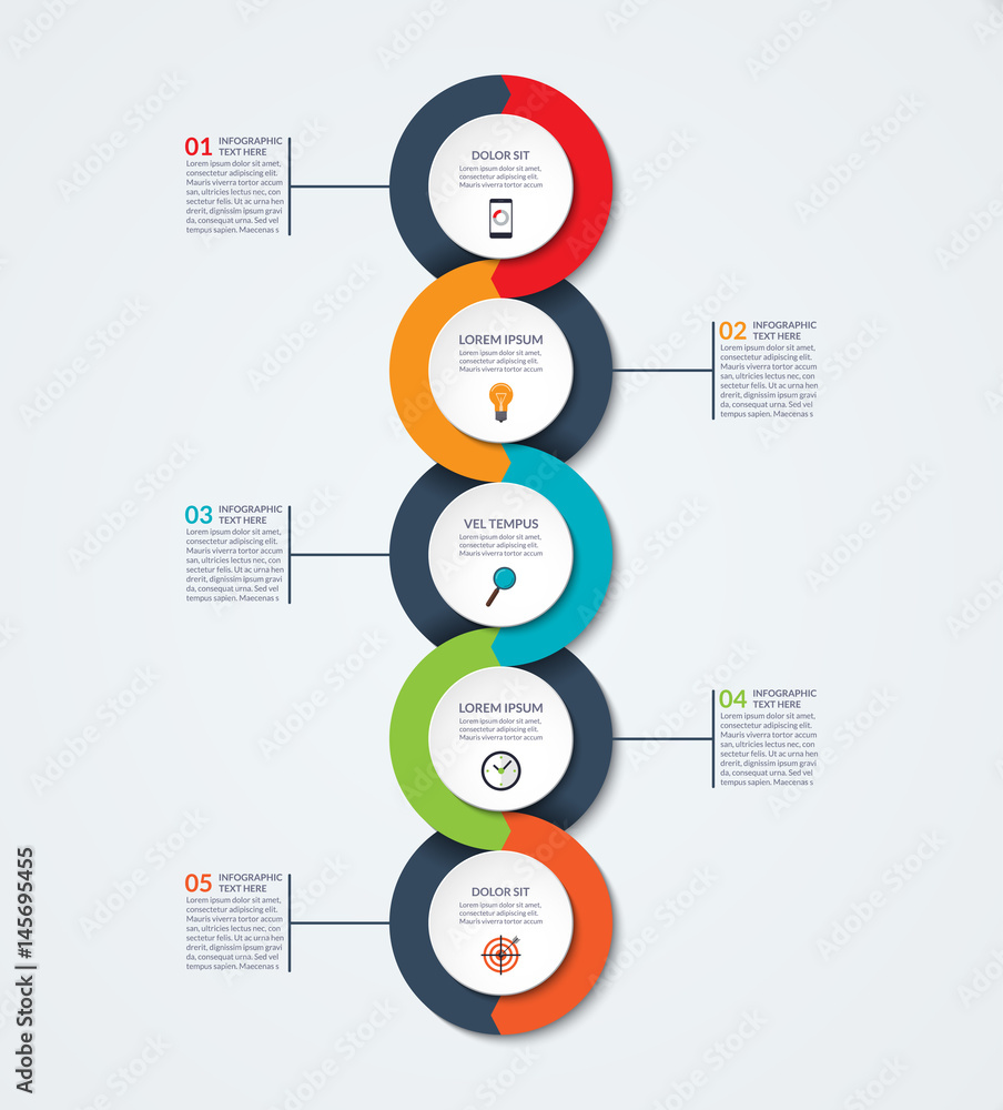 Abstract infographic template. Business concept with 5 options, steps ...