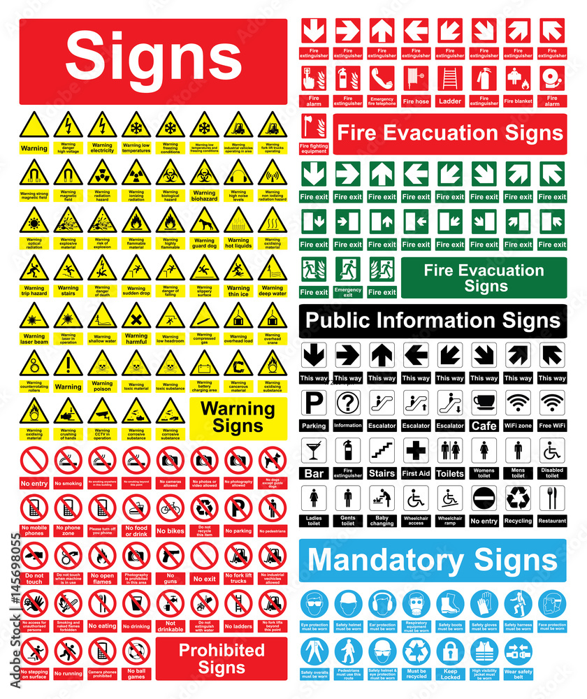 Signs Isolated on a White Background Stock Photo | Adobe Stock