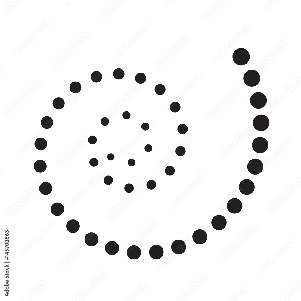 Dotted Spiral Icon Symbol Design. Vector illustration isolated on white ...