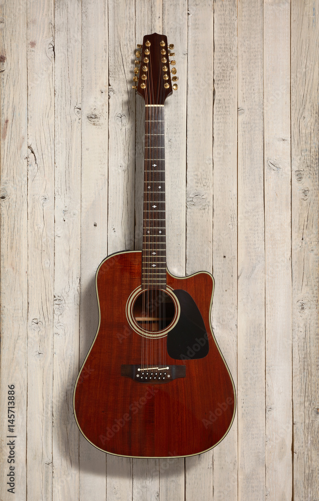 12 strings acoustic guitar Stock Photo | Adobe Stock