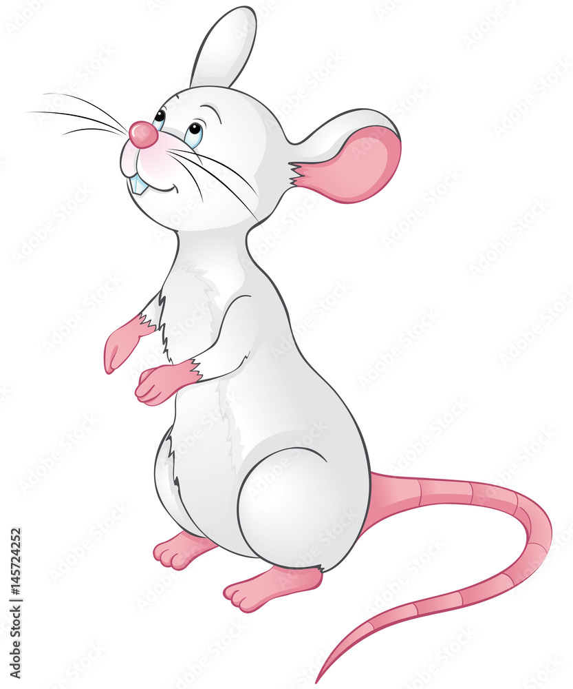 Cute white lab mouse Stock Vector | Adobe Stock