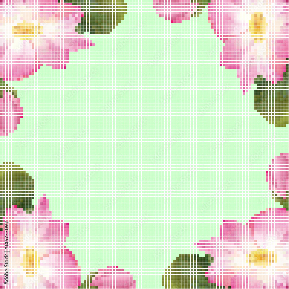 Pattern flower pixel tiles. Embroidery ,applique. Vector illustration ...