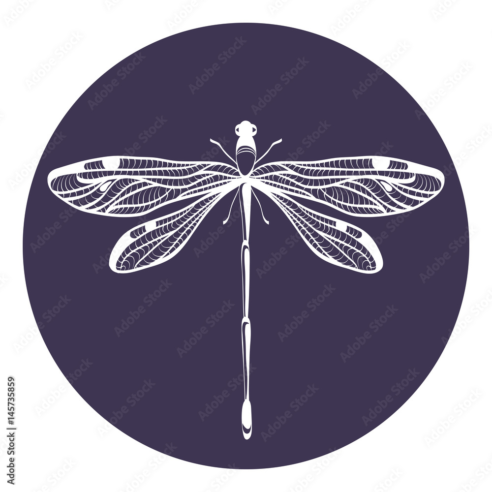 Beautiful icon dragonfly vector illustration. Stock Vector | Adobe Stock