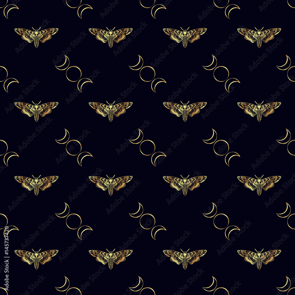 Butterfly Deaths head hawk moth. The symbol of the triple goddess ...